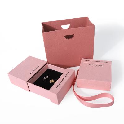 China Custom Eco Friendly Cardboard Drawer Jewelry Box for Necklace Earring Bracelet Ring 10x8x3 cm for sale