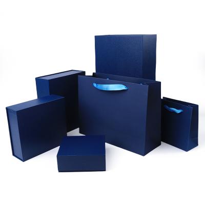 China Eco Friendly Cardboard Blue Magnetic Jewelry Gift Box 200x150x50mm Paper Packaging for sale