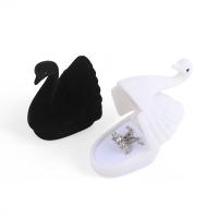 China Personalized Velvet Swan Ring Box Jewelry Packaging for Holiday Gifts 4x4x2 inch for sale