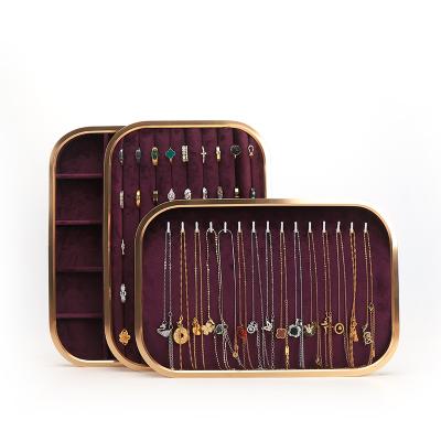 China Custom Luxury Purple Velvet Jewelry Trays - 300,000 Pieces Monthly Capacity with 20-Day Production for sale