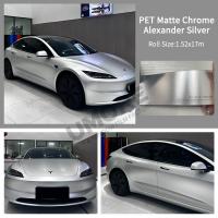 China Removable Matte Chrome Alexander Silver Color Car Body Wrap Film 6 Mil 150 Micron for sale