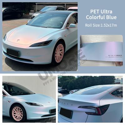 China PET Car Body Wrap Film 6mil 150 Micron Vinyl Wrap Rolls Stretchable for sale