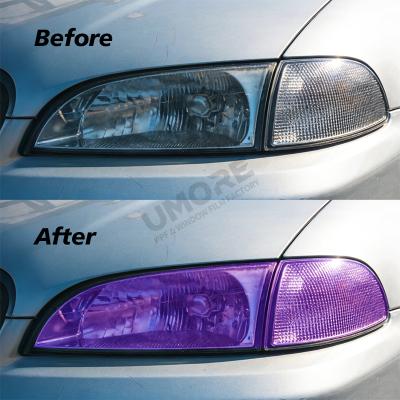China Self Healing Clear To Purple TPU Car Headlight UV Protection Film Anti Yellowing for sale