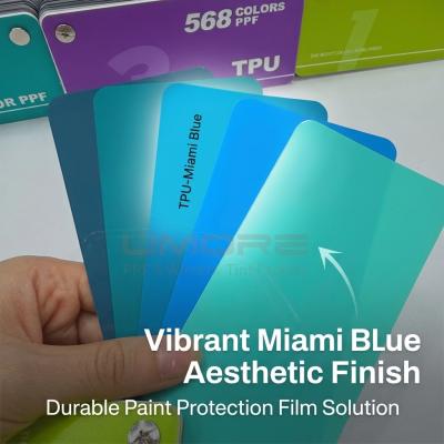 China 10 Years Warranty Custom 7.5 Mil Miami Blue TPU PPF Anti Scratch Self Healing Paint Protection Film for Car Exterior Wrap Film for sale