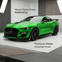 China Matte Chrome Flame Green Vehicle Vinyl Wrap Rolls 6 Mil 150 Micron Body for sale