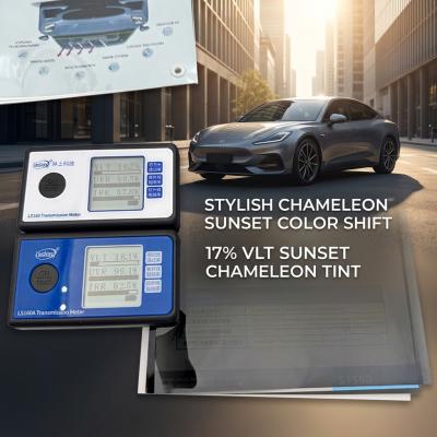 China VLT17% Window Tint Film For Car Windshield Colored Sunset Chameleon Film UV Proof for sale