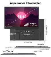 China External Touch Screen For Laptop 15.6 Inch FHD 1080P IPS Eye Care Screen With Dual Speaker Travel Monitor for sale