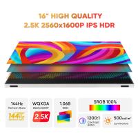 China 16 inch 144Hz 100% sRGB 2.5K QHD Portable Gaming Monitor HDR 4 side Ultra Thin for sale
