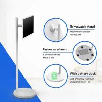 China Movable Floor Mounted Touch Screen Stand By Me Tablet For Live Streaming Tv Games And Fitness for sale