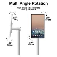 China 21.5 Inch White Smart Movable TV Screen Android 12 Portable HDTV USB Touch Screen Mobile TV for sale