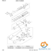 China Hyundai R480LC-9 Arm Cylinder Assy 31QB-50130 Excavator Hydraulic Cylinder 65-120mm Bore for sale