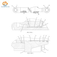 China 105-7485 1057485 Bucket Hydraulic Cylinder for Caterpillar 365B 385C Excavator 178mm Bore 1810mm Stroke for sale