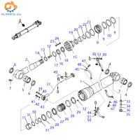 China Excavator Arm Hydraulic Cylinder Assembly 707010J840 70701XR840 for PC220-8 PC220LC-8 for sale