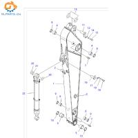 China Komatsu PC200-8 PC200LC-8 Arm Hydraulic Cylinder 350 Bar Pressure with 1 Year Warranty for sale