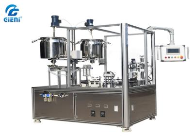 China JMF Dual Nozzle Mascara Filling Machine with 20L Double Tanks for High-Viscosity Cosmetics for sale