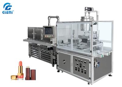 China Semi Automatic Metal Mould Lipstick Filling Machine 220V with Chilling Tunnel - 60-72pcs/min Output, 35 Mould Groups for sale
