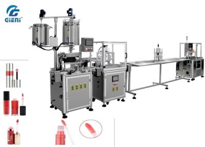 China Semi-Automatic Lip Oil Filling Machine with 20L Mixing Tank - 60-84 PCS/Min Linear Type for Cosmetic Products for sale