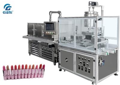 China Silicone Mould Lipbalm Filling Machine 450x200x85cm with 60-72pcs/min Output for Soft Viscosity Materials for sale