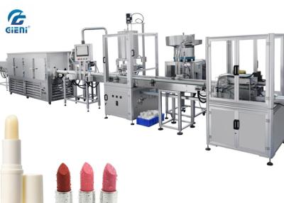 China Full Automatic Lip Balm Filling Machine with Chilling Tunnel 40-60pcs/min AC220V 1200x170x189cm for sale