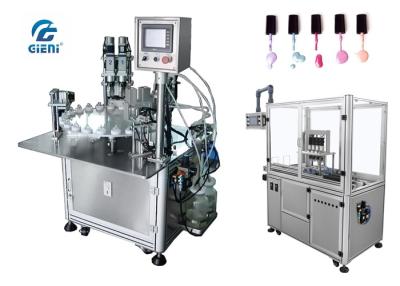 China Semi-Automatic Nail Polish Bottle Filling Machine 220V with Servo Capper - 30 BPM Capacity, 110×100×150cm Dimensions for sale