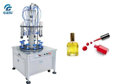 China Pneumatic Nail Polish Filling Machine 10-Head Rotary System with Vacuum Technology for Water-Based Materials for sale