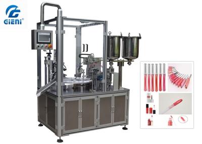 China Rotary Color Cosmetic Mascara Filling and Capping Machine JRM Model 24-30pcs/min with 15L Tank for sale