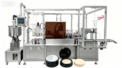 China High Speed NBR Sponge Cushion Filling Machine with 48PCS/Min Output and Four Nozzle Servo Filling for Korean Cosmetic Manufacturing for sale