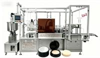 China Anti Scratch Ring Pushing Cushion Filling Machine with High Speed 48PCS/Min and Four Nozzle Servo Filling for Compact Packaging for sale