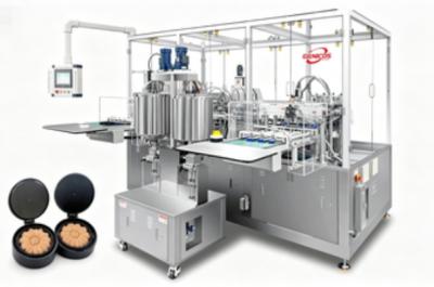 China Intelligent Vision Inspection Cushion Filling Machine with Automatic Ring Alignment and Four Nozzle Servo Filling for Premium Cosmetic Production for sale