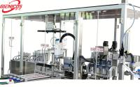 China Automatic Cushion Filling Machine with 180° Flip Pick & Place System Four Nozzle Servo Filling and Dual 25L Stainless Steel Tanks for sale