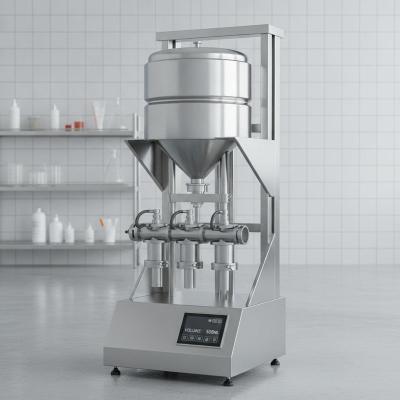 China Custom Volume Hot Filling Machine with Tank Lift Technology and Interchangeable Pistons for Cosmetic Filling for sale