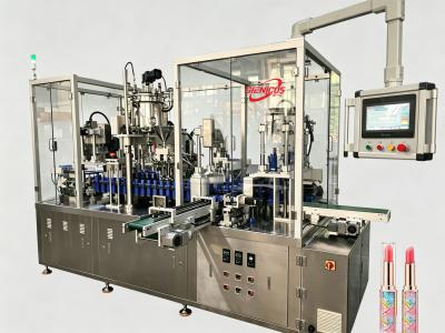 China JQH-02 High Speed Lipgloss Filling Machine 80 PCS/MIN with Servo Piston Filler and SUS304 Construction for sale