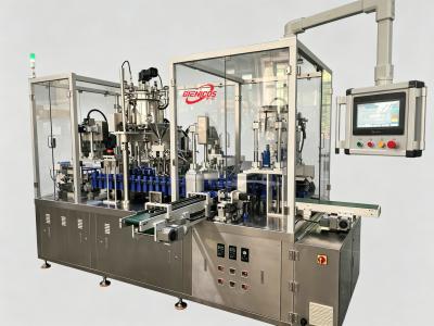 China JQH-02 High Speed Lipgloss Filling Machine with 80 PCS/MIN Output and Servo Piston Filler in SUS304 Material for sale
