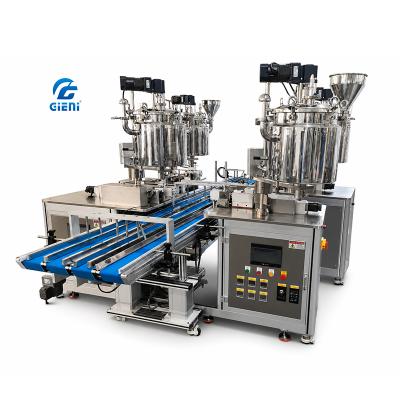 China HFM-6N40L Six Nozzle Hot Filling Machine 40L Jacket Tank Servo Piston High Precision Filling for sale