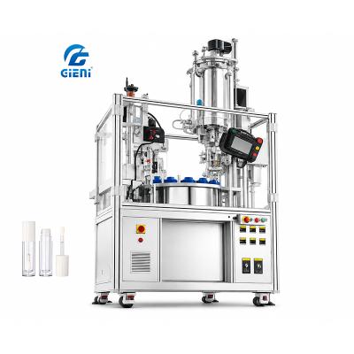 China Automatic Lip Gloss Filling Machine with 1200 BPH Speed 4 Nozzle Servo Piston Pump and PLC Touch Screen Control for sale