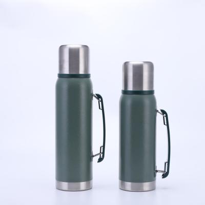 China 1000ml 1200ML Double Wall Thermos Bottle With Handle Vacuum Insulated Wide Mouth for sale