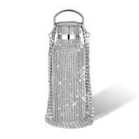 China Diamond Bling Rhinestone Stainless Steel Thermal Bottle Refillable With Chain for sale