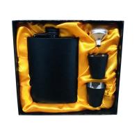 China 8oz Stainless Steel Whisky Hip Flask Gift Box Set Customized Logo for sale