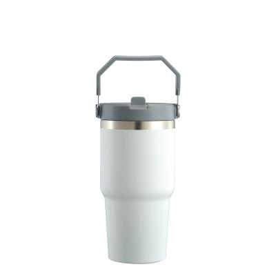 China Double Wall Stainless Steel Insulated Travel Vacuum Tumbler Mug With Handle for sale