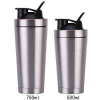 China 24oz 750ml Insulated Stainless Steel Shaker Bottle With Blenders Double Walled for sale