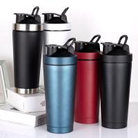 China 24oz 750ml Insulated Stainless Steel Shaker Bottle With Blenders Double Walled for sale