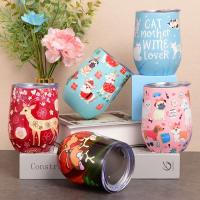 China 350ml Christmas Double Walled Travel Mugs With Lids Personalised for sale