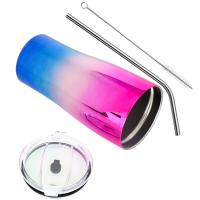 China 30oz Double Wall Tumbler With Flip Top Lid Straw And Cleaning Brush for sale