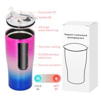 China 30oz Double Wall Tumbler With Flip Top Lid Straw And Cleaning Brush for sale