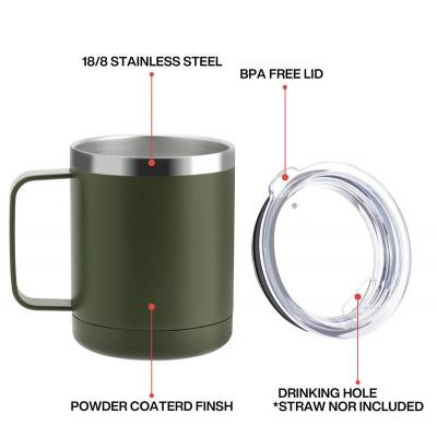 China 22 Oz Insulated Coffee Mug With Handle / Lid Double Wall Stainless Steel for sale
