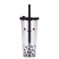 China Clear Insulated Double Wall Plastic Tumblers 24oz With Lids And Straws for sale