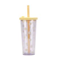 China Clear Insulated Double Wall Plastic Tumblers 24oz With Lids And Straws for sale