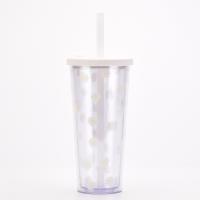 China Clear Insulated Double Wall Plastic Tumblers 24oz With Lids And Straws for sale