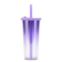 China Acrylic Tumblers With Lids And Straws Skinny 16oz Double Wall for sale