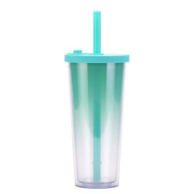 China Acrylic Tumblers With Lids And Straws Skinny 16oz Double Wall for sale